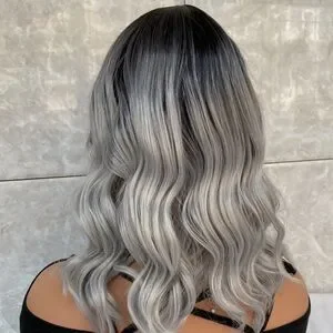 unbranded | Hair | Shoulder Length Wavy Dark Roots Gray Heat Resistant ...